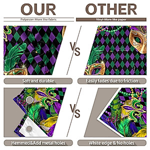 Swepuck 7x5ft Mardi Gras Photography Backdrop Masquerade Carnival Background Fiesta Purple Green Gold Beads Mask Party Decorations Photo Banner