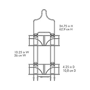 Zenna Home Hanging Shower Caddy, Over the Shower Head Bathroom Storage, Made for Handheld Shower Hoses, Rust Resistant, No Drilling, Expandable Organizer with 4 Baskets, Razor Holders, Hooks, Bronze