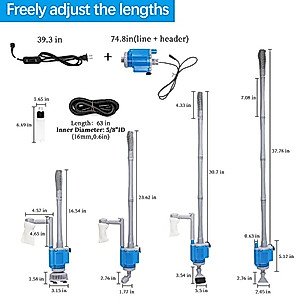 UPETTOOLS Aquarium Gravel Cleaner - Electric Automatic Removable Vacuum Water Changer Sand Algae Cleaner Filter Changer 110V/28W