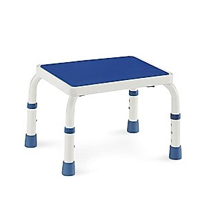 GreenChief Metal Step Stool for Adults Elderly, Bedside Stool Small Foot Stool Kitchen Step Stool Bathroom Stepping Stool, Adjustable Height & Heavy Duty & Non-Slip & Sturdy Standing Assist (400 LB)