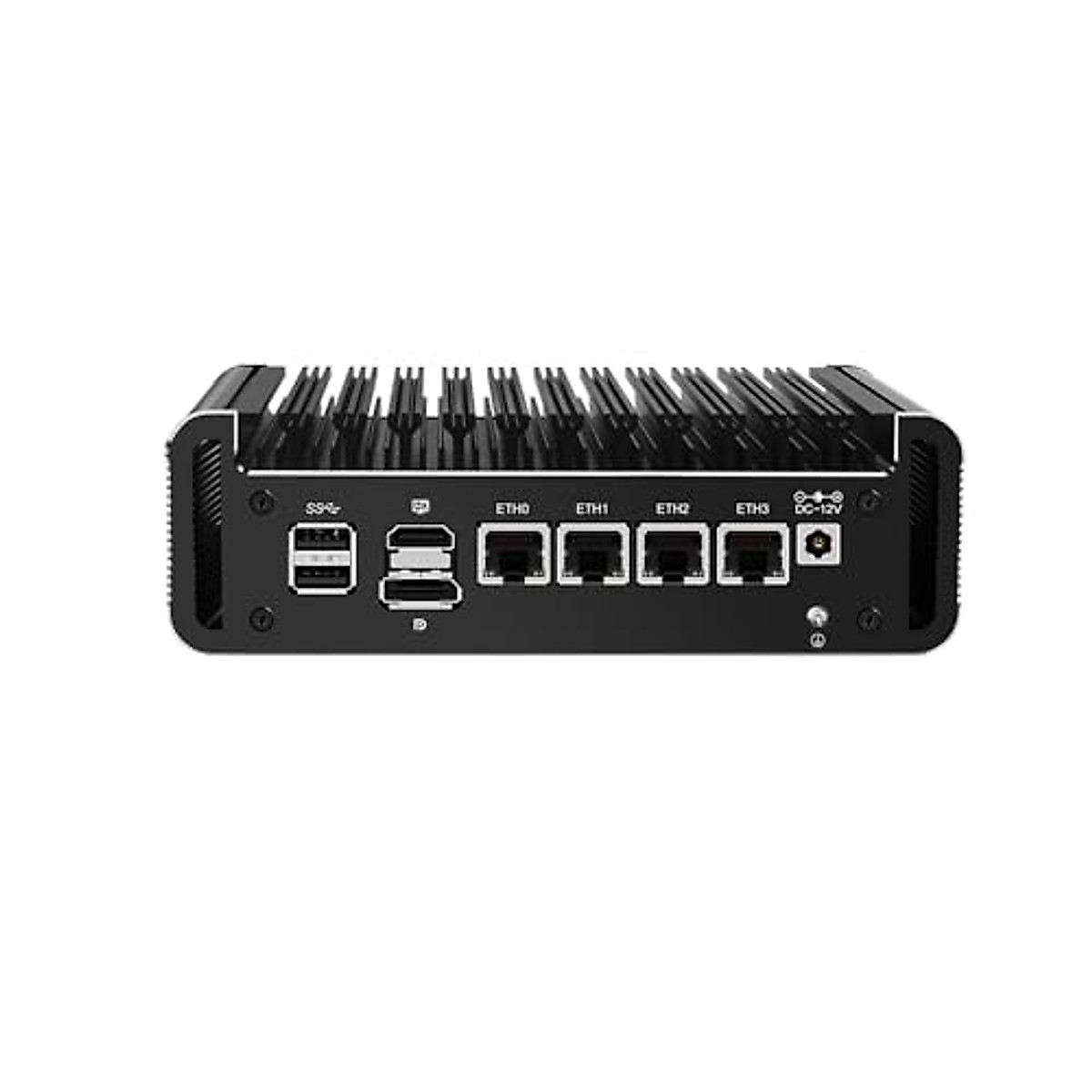 HUNSN Micro Firewall Appliance, Mini PC, VPN, Router PC, Intel Alder Lake-N 12th Gen N100, RJ36, GPIO, TF Slot, HDMI, DP, 4 x 2.5GbE I226-V, Barebone, NO RAM, NO Storage, NO System