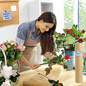 Wrapping Paper, Craft Paper, White Kraft Paper Roll 17.8"x 100ft for Gift Wrapping, Floor Covering, Bulletin Board, Arts Crafts, Bouquet Flower, Table Runner, Poster, Packing Paper for Moving Supplies (Brown)