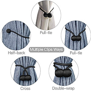 IHClink Window Curtain Tiebacks Clips VS Strong Magnetic Tie Band Home Office Decorative Drapes Weave Holdbacks Holders European Style 1 Pair