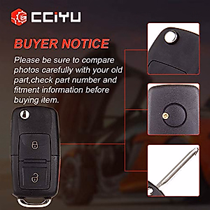 cciyu 1 X Replacement Keyless Entry Remote Control Car Key Fob 3 Buttons Replacement for 98-16 for Ford/for Lincoln/for Mazda/for Mercury Series CWTWB1U345