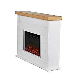 Marshall 49" Slim Electric Fireplace TV Stand in White by Real Flame