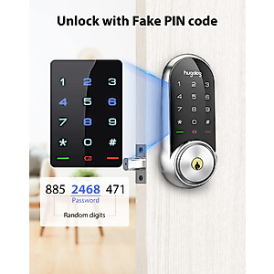 Hugolog Smart Lock,Keyless Entry Door Lock,Keypad Smart Door Lock,Smart Deadbolt Lock,Electronic Door Lock with Keyless Deadbolt,Bluetooth Digital Door Lock for Home,Airbnb,Garage
