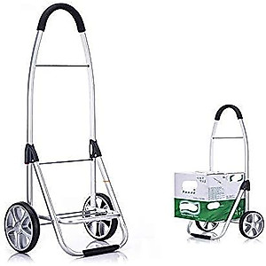 Shopping Trolley on Wheels Multi Function Shopping Cart 50L Light Trolley Aluminum Alloy Collapsible Small Travel Out Pull Rod Cart Foldaway for Easy Storage Storage Hand Trucks,Silver ,S