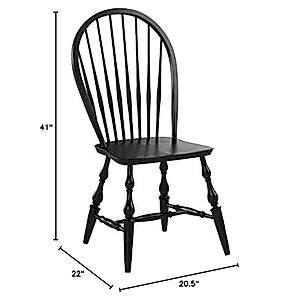 Sunset Trading Windsor Dining Chair Set, 41", Antique Black