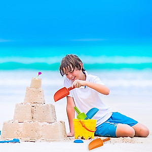 4E's Novelty 4 Pack Beach Shovels 8 Inch, Heavy Duty Plastic Sand Shovel for Kids, - Great for Planting Gardening Shovels for Toddlers, Outdoor Digging Sandbox Toys