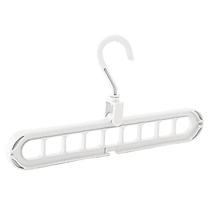 N/A Magic Multi-Port Support Clothes Rack Multifunctional Plastic Storage Clothes Hanger Clothes Rack (Color : White, Size : 33x16.5cm)