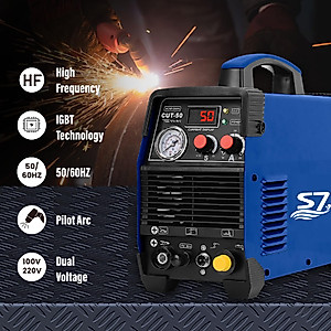 55Amp Non-Touch Pilot ARC Plasma Cutter 110V / 220V Dual Voltage Inverter DC Digital Display IGBT Portable Cutting Machine