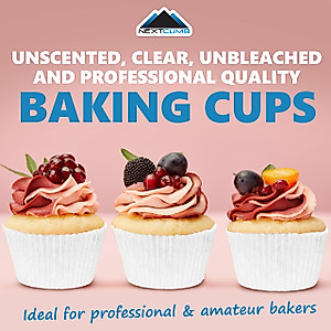 Muffin Liners for Baking - 100pcs White EXTRA LARGE SIZE Cupcake Liners Baking Supplies, Thick Jumbo Parchment Paper Sheets Cute Cups, Greaseproof Pan Liner Wrappers Kitchen Accessories