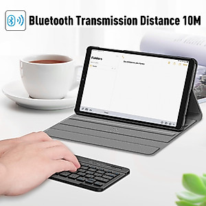 FINTIE Keyboard Case for Samsung Galaxy Tab A7 Lite 8.7 Inch 2021 Model (SM-T220/T225/T227), Slim Lightweight Stand Cover with Magnetically Detachable Wireless Bluetooth Keyboard, Black