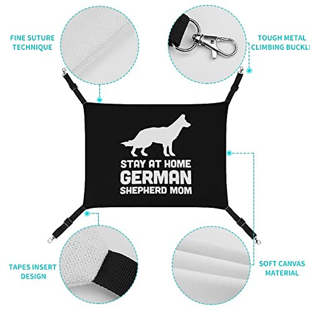 Stay at Home German Shepherd Mom Pet Hammock Comfortable Adjustable Hanging Bed for Small Animals Dogs Cats Hamster