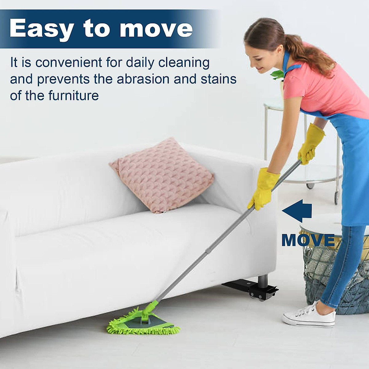 Lemtrflo Heavy Duty Extendable Appliance Rollers Mobile Washing Machine Base,Furniture Dolly Mobile Roller,Fridge Stand Moving Cart Appliance Wheels for Washing Machines,Dryers, Refrigerators (White)