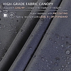 MUPATER 10' X 13' Outdoor Retractable Aluminum Pergola with Weather-Resistant Canopy for Backyard Deck Garden Grey