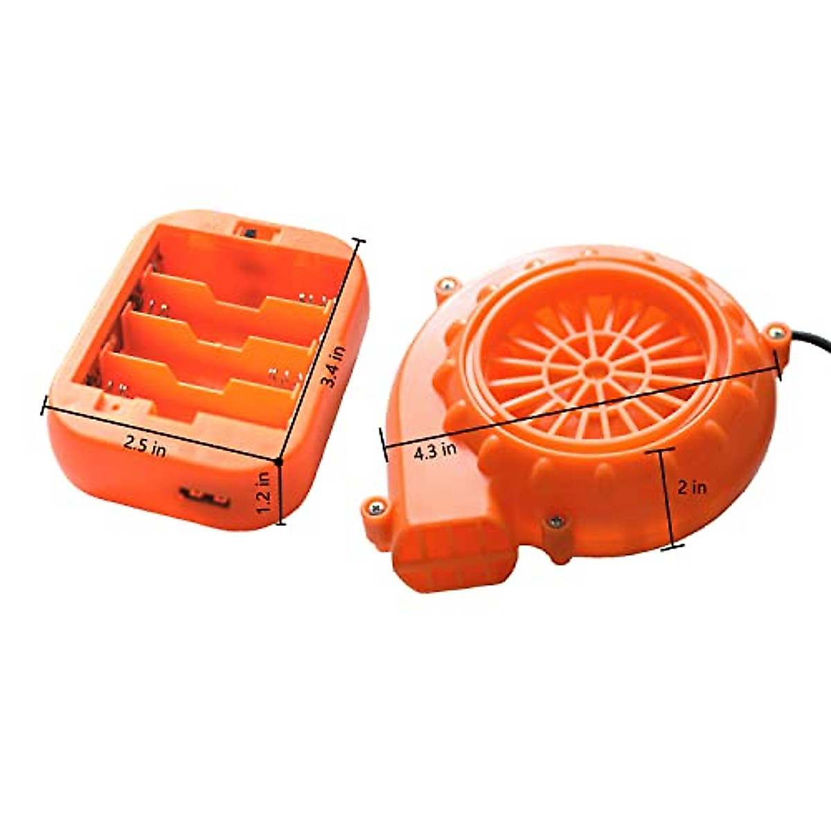 Longteng USB Mini Fan Blower for Inflatable Costume Fan or Mascot Head Game Clothing, Orange