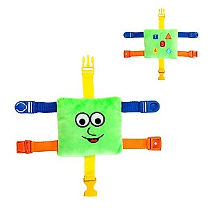 Buckle Toys - Mini Buster Square - Learning Activity Toy - Develop Fine Motor Skills - Sensory Travel Essential for Toddlers 1-3
