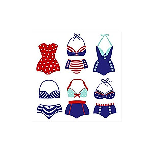 Pool Party Cocktail Napkins Paper Napkins Beach Party Beach House Decor Beach Wedding Bikini 5" x 5" Pk 40