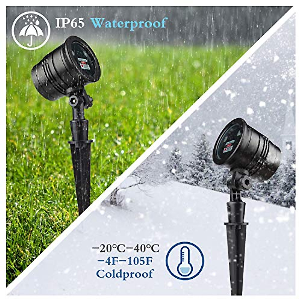 YINUO LIGHT Christmas Laser Lights, Projector Lights Landscape Spotlight Red and Green Star Show with Christmas Decorative Patterns for Indoor Outdoor Garden Patio Wall