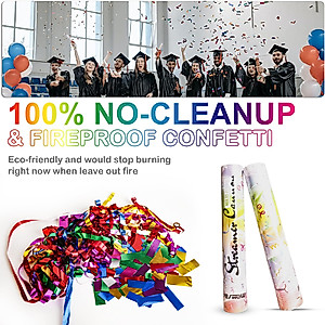 Streamer Poppers Confetti Cannon, 6Pack YESHOW Shiny Multicolor Streamers Party Poppers for Graduation, Birthday, Wedding