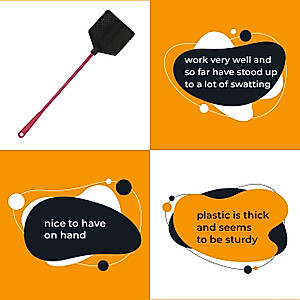 OFXDD Rubber Fly Swatter, Long Fly Swatter pack, Fly Swatter Heavy Duty, Light Green and Black Colors (3 Pack)