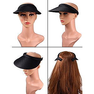 3 Pieces Sun Visor Hats Summer Wide Brim Clip on Beach Adjustable Large Brim Cap Golf Hat for Women (Color Set 1)