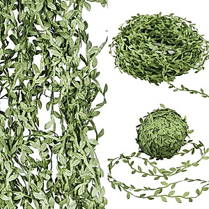 Kuinayouyi Artificial Vines 40 M Fake Hanging Plants Silk Ivy Artificial Leaf Garlands Simulation Foliage Rattan Green Leaves Decorative Home Wall Garden Wedding Party Wreaths Decor