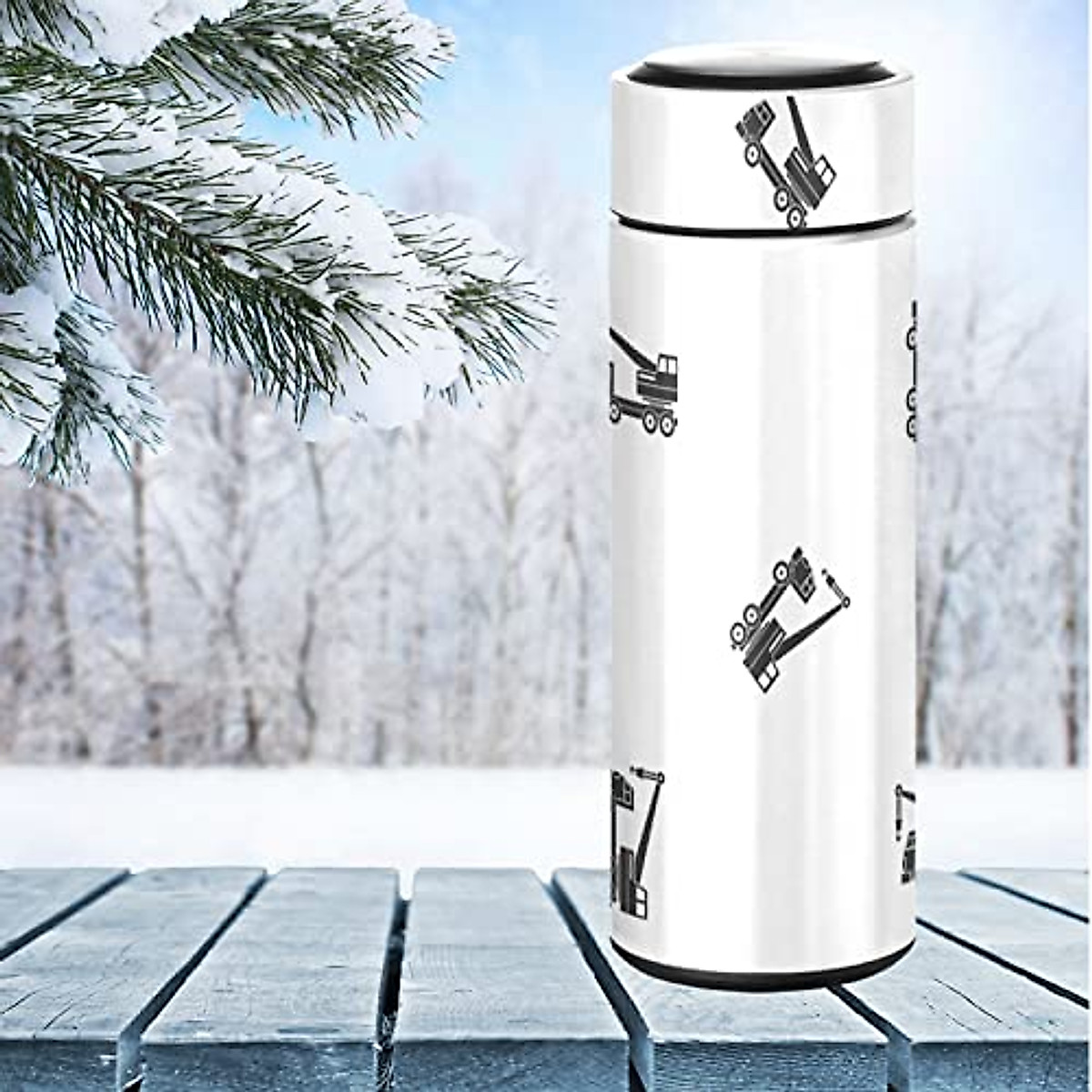 CaTaKu Mini Cute Truck Water Bottle Insulated 16 oz Stainless Steel Flask Thermos Bottle for Coffee Water Drink Reusable Wide Mouth Vacuum Travel Mug