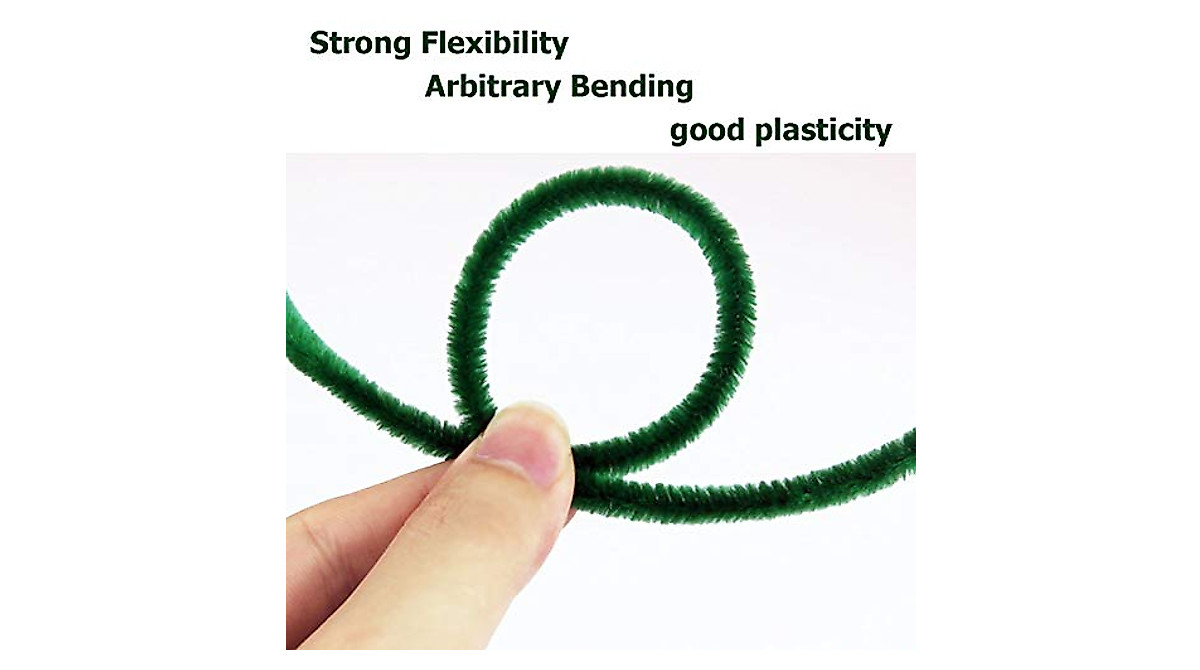 100 Green Pipe Cleaners for DIY Arts & Crafts