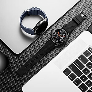 Lerobo [2 Pack] Band Compatible for Samsung Galaxy Watch 3 45mm/Galaxy Watch 46mm Bands/Gear S3 Frontier, 22mm Smart Watch Band Silicone Casual Straps Accessories for Women Men Black/Blue Gray