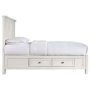 Modus Furniture Solid Wood 2-Side Storage Bed, California King, Paragon - White