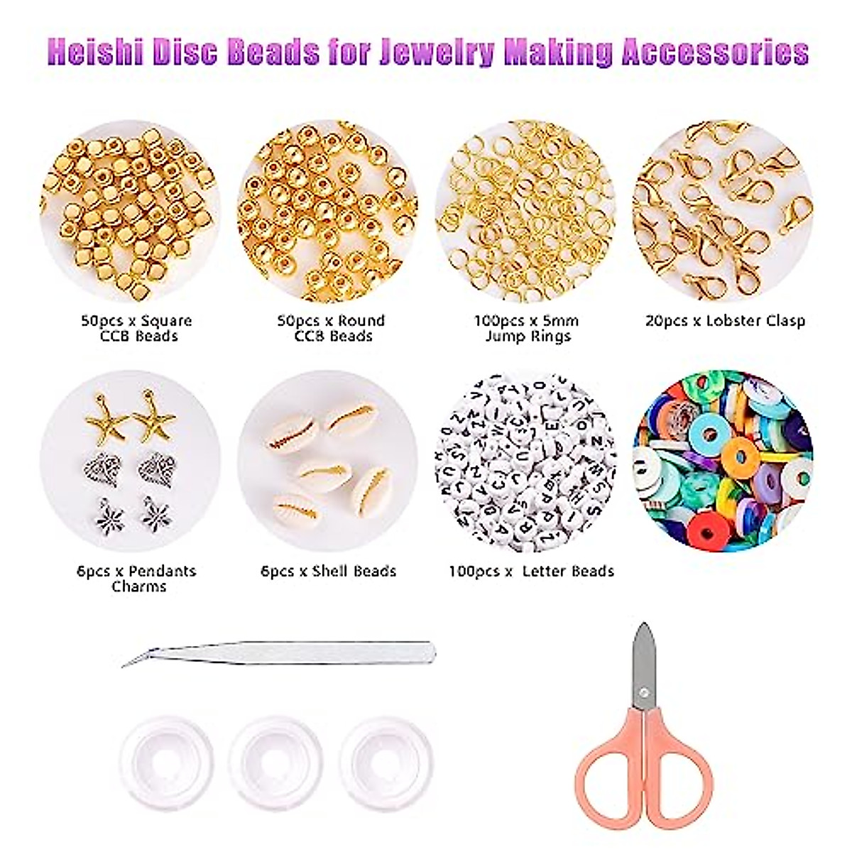 Ybxjges 22400Pcs Clay Beads Bracelet Making Kit,168 Colors Polymer Clay Beads Kit, Flat Heishi Beads for Girls 8-12, with Letter Beads Pendant Charms Kit for Preppy, Gifts, DIY Crafts