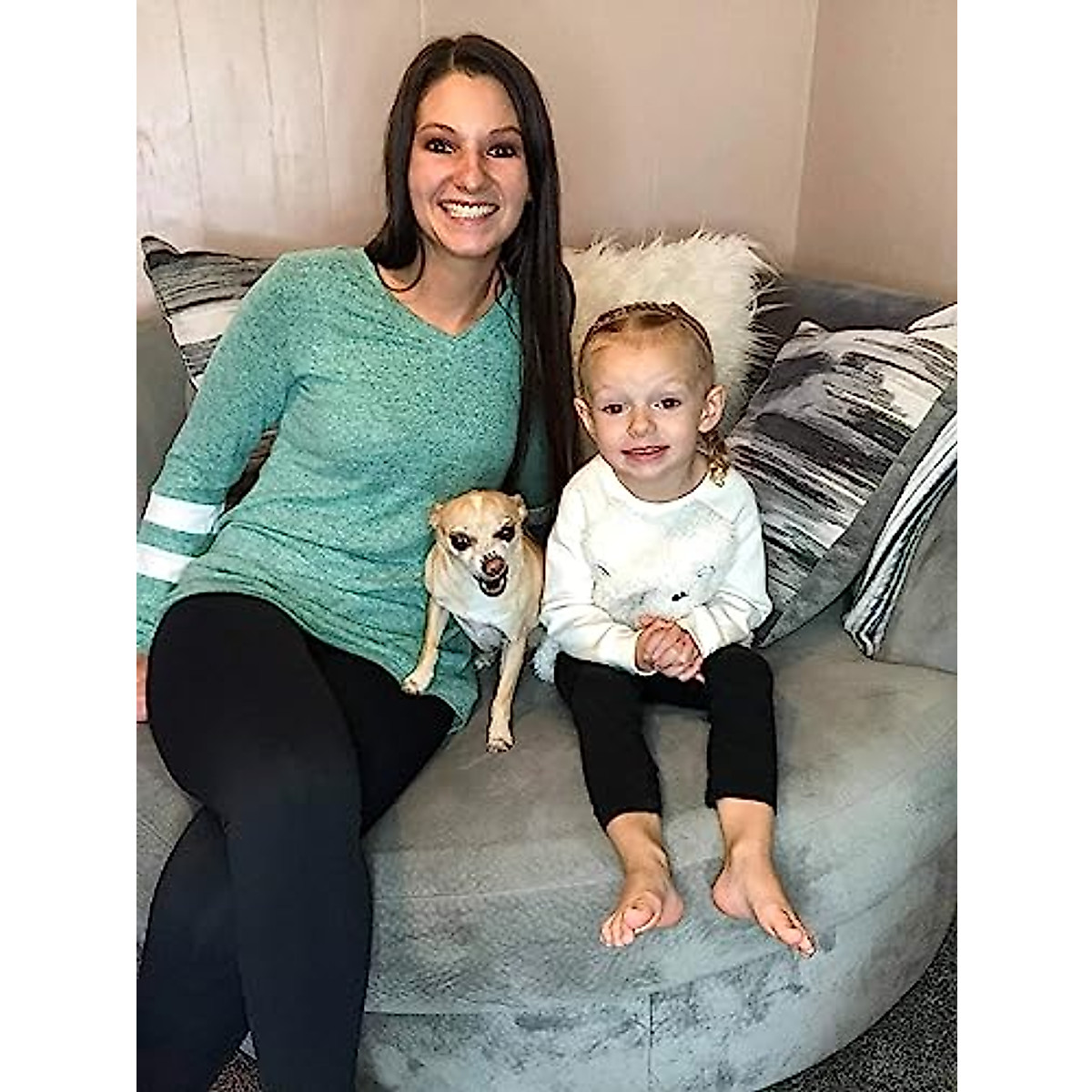 Aokosor Womens Sweatshirt Fall Long Sleeve Tops Casual V Neck Shirts Green S