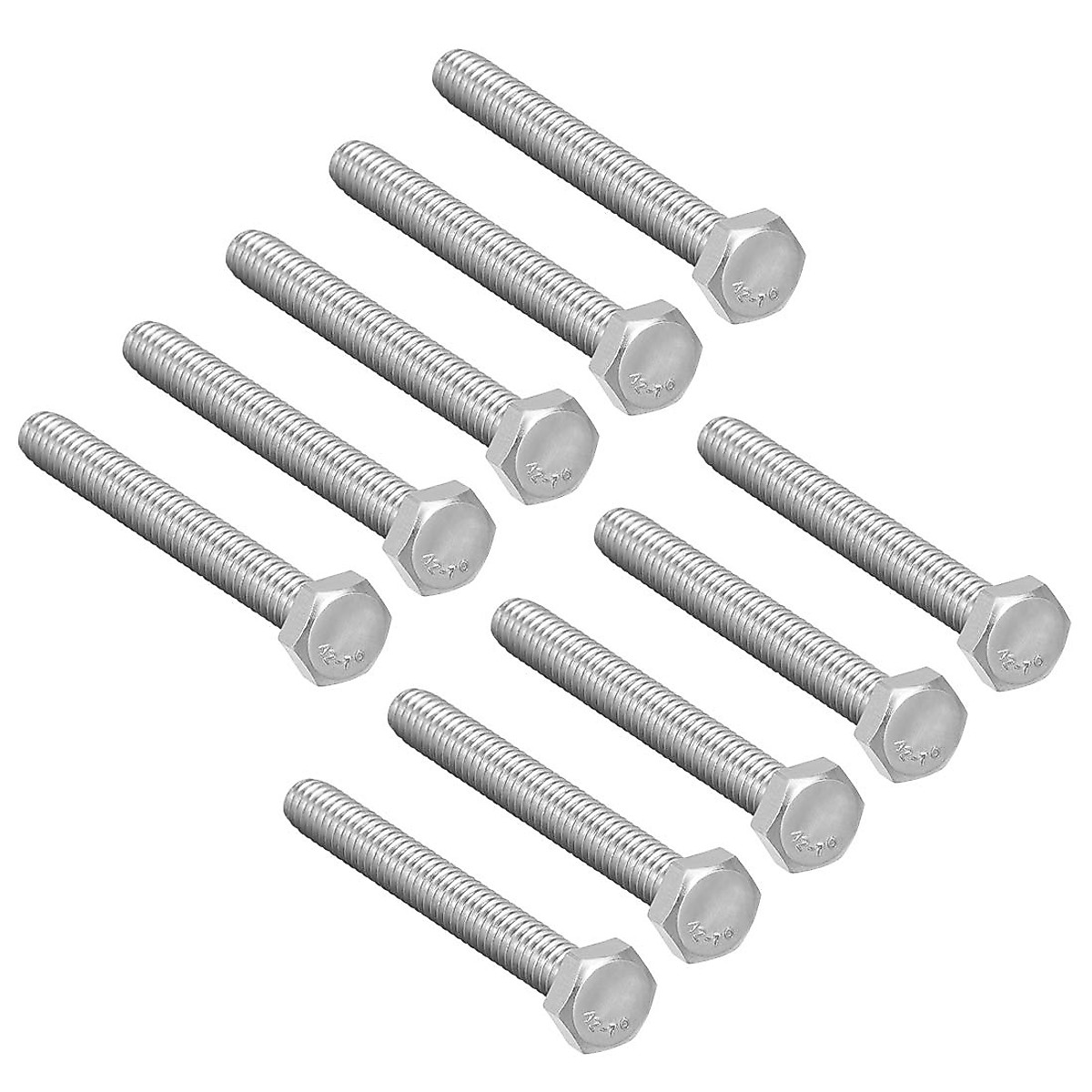 uxcell M6x55mm Hex Bolts 304 Stainless Steel Hexagon Screw Bolt 10pcs