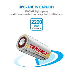 Tenergy SubC 2200mAh NiCd Flat Top Rechargeable Battery (No Tabs) - 15 Pack