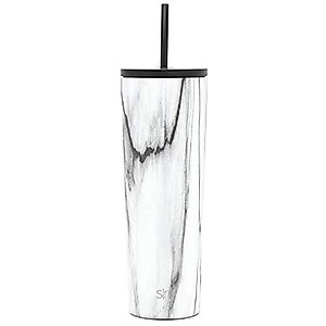 Simple Modern Classic Insulated Tumbler with Straw and Flip Lid Stainless Steel Water Bottle Iced Coffee Travel Mug Cup, 28oz (830ml)& Reusable Straws, Plastic-4 Pack, Graphite