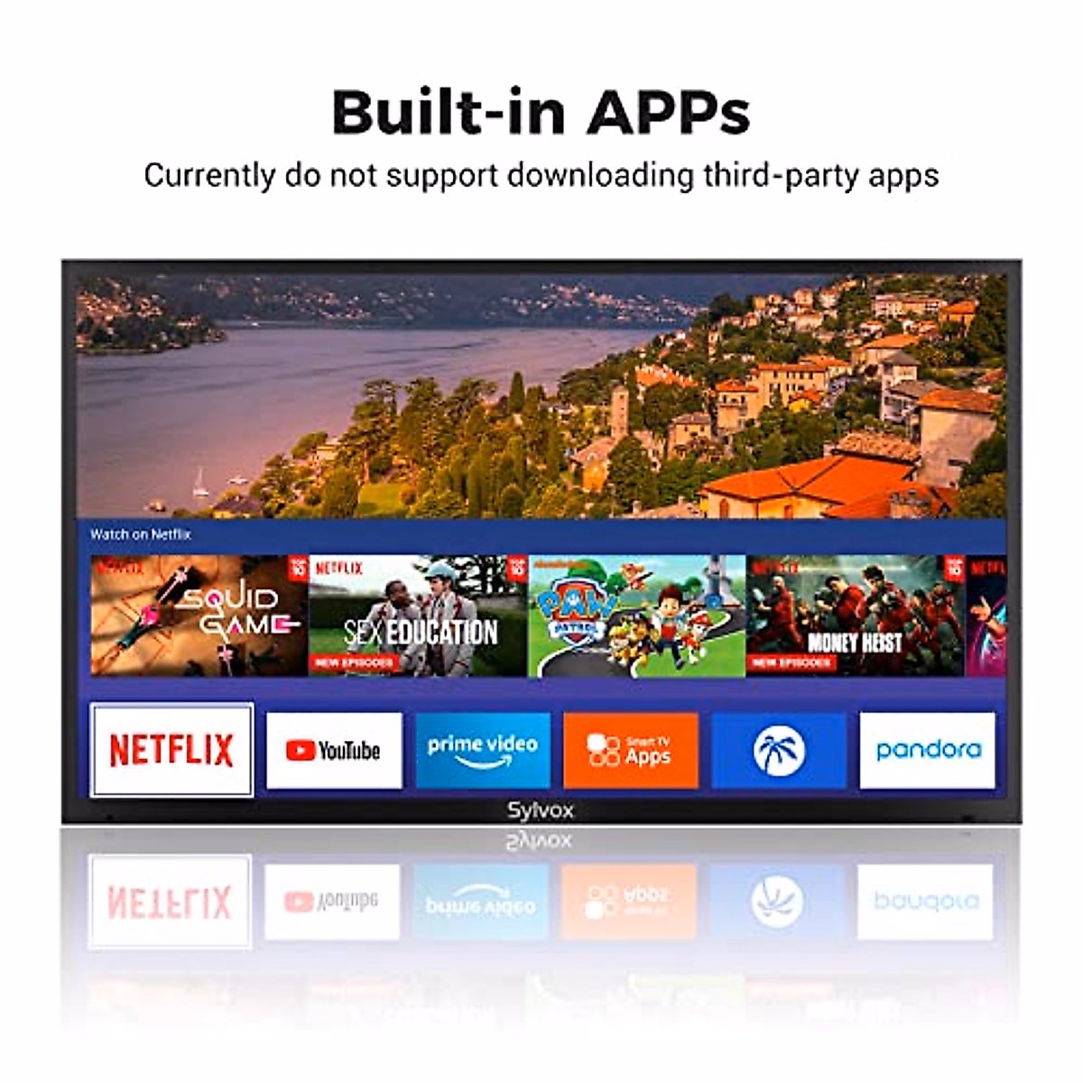 SYLVOX 65 inch Outdoor TV, Waterproof 4K Ultra HD HDR Smart TV with Bluetooth WiFi Function with Waterproof Wall Mount for Partial Sunshine Areas