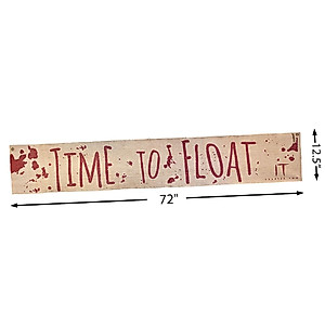 It Chapter Two "Time To Float" Cloth Banner - 12.5" x 72" (Pack of 1) -Stunning Spooky Décor for Home, Parties, & Horror Fan