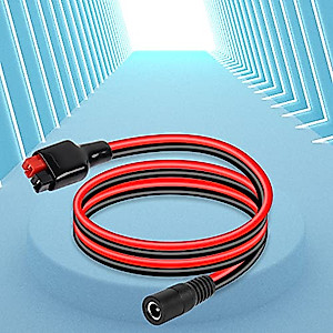 PNGKNYOCN Solar Panel Connector to DC 5.5x2.1mm Female Power Cord 14 AWG Wire with DC 8mm Adapter for Portable Generator (1M/3FT)