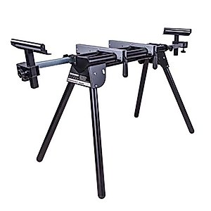 Evolution - 005-0001 Power Tools EVOMS1 Compact Folding Miter Saw Stand with Quick Release Mounting Brackets, Rollers, and End Stops, Black