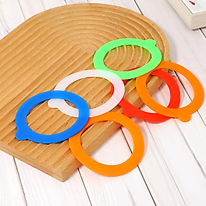 10 PCS 3.75" Rubber Seals for Glass Jars, Silicone Gasket Replacement for Mason Jars, Airtight Leakproof Gaskets Rubber Gasket Rings for Regular Mouth Canning Jar (5 Colors)