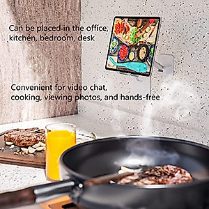 Wall Mount Phone Holder,WUZMINR Phone Wall Mount,Extendable Adjustable Cellphone Stand for Desk Mirror Bathroom Bedroom Kitchen Office,Compatible with iPhone Or Other Smartphones&Tablets (White)