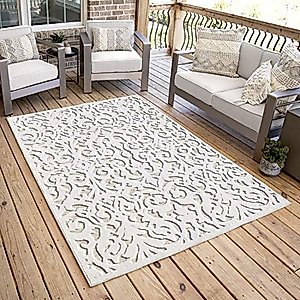 My Texas House by Orian Lady Bird Area Rug, 5'2" x 7'6", Natural Driftwood