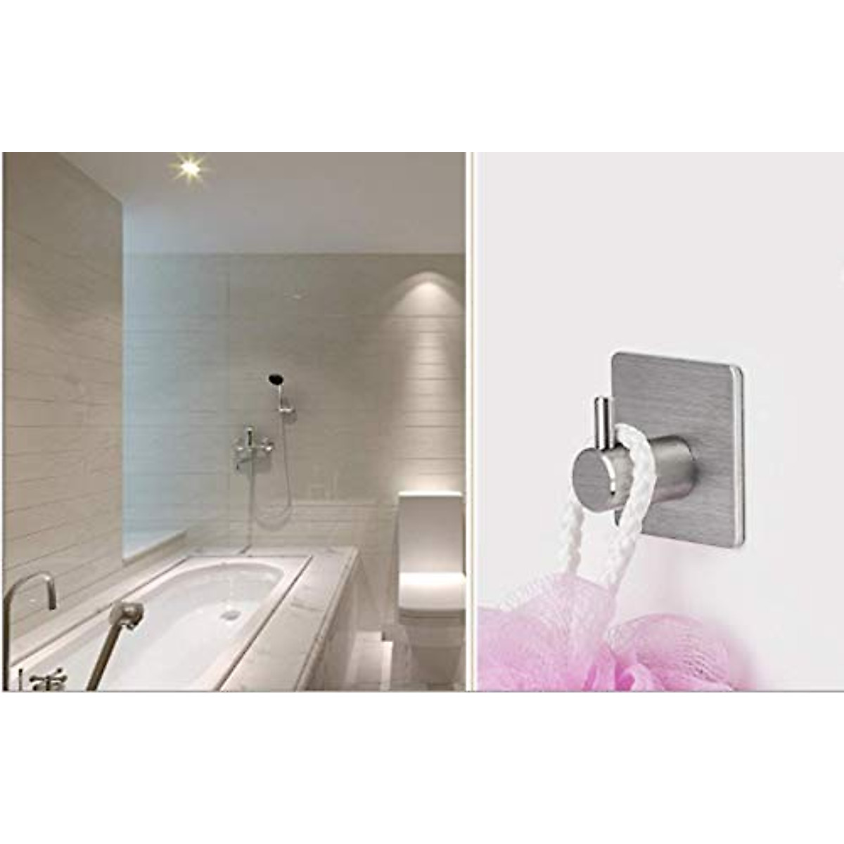 Adhesive Hooks,Wall Hooks Heavy Duty Hanger Bathroom Office Hooks for Hanging Kitchen Bathroom Home,Pack of 2 (Gold)