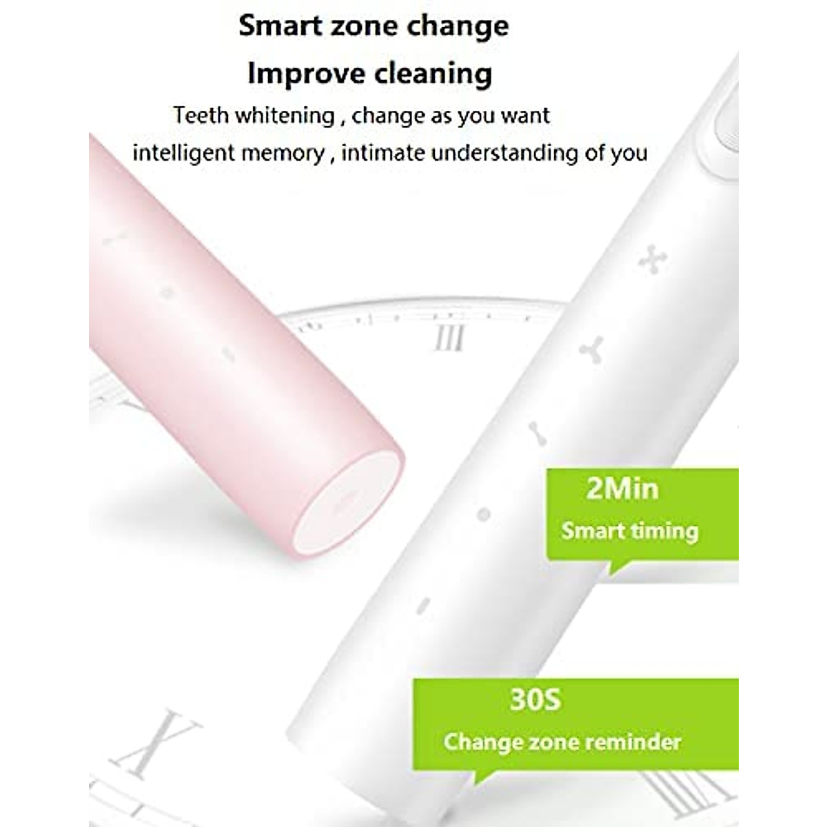 YARONGJIE Electric Toothbrush for Adults, Sonic Electric Toothbrush,Smart Timing for 2 Minutes Powerful Cleaning, 45000 VPM,90 Days Long Battery Life, IPX7 Waterproof Available for Bathing (White)