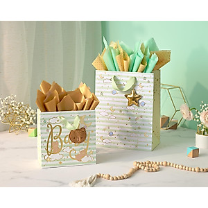 Papyrus 8.5" Medium Gift Bag (Celestial Baby Bears) for Baby Showers and All Occasions (1 Bag)