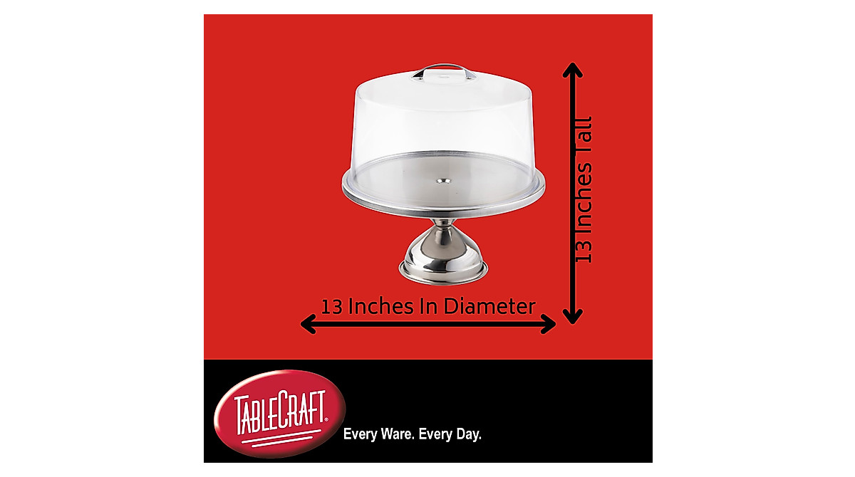 Tablecraft Cake Stand with Dome - Elegant 12-inch Food Display