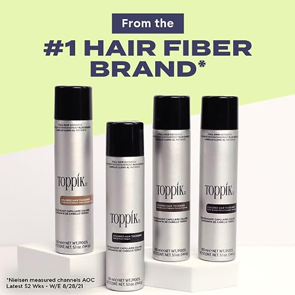 Toppik Colored Hair Thickener, 5.1 OZ Dark Brown Hair Spray Can for Thinning Hair, Hair Spray for Root Touch Up and Hair Thickening