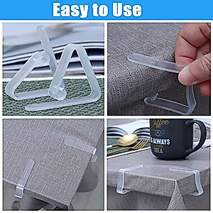 Kitnish 16PCS Clear Plastic Tablecloth Clips,Transparent Clear Tablecloth Clips, Plastic Table Cloth Hold Down Clips Table Cloth Holder for Meeting Party Indoor Outdoor Events